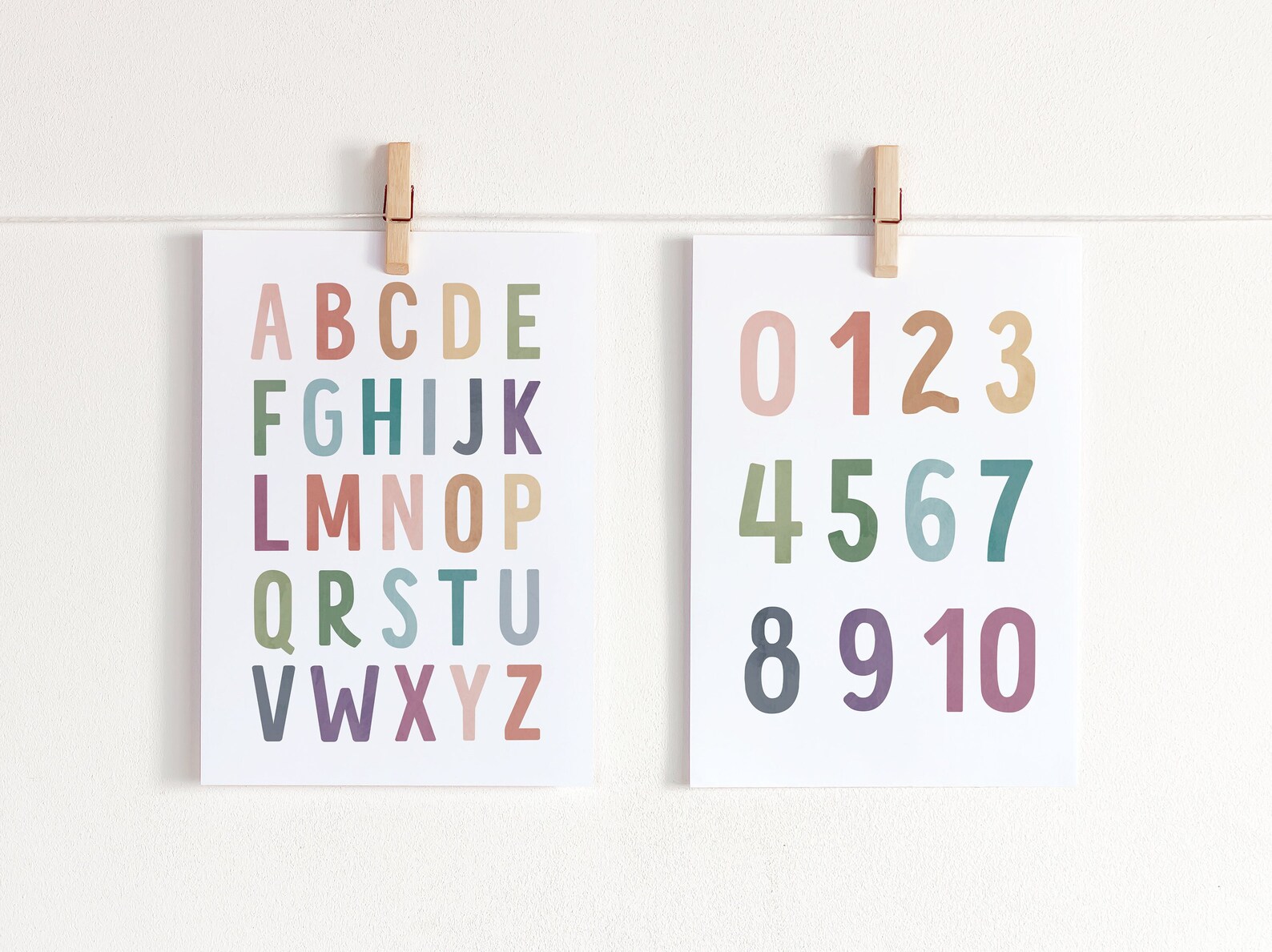 Rainbow Alphabet & Numbers Poster ABC Print 2 Piece Wall - Etsy