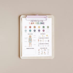 Feelings Check-in Worksheet for Kids: SEL Therapy Printable (digital ...