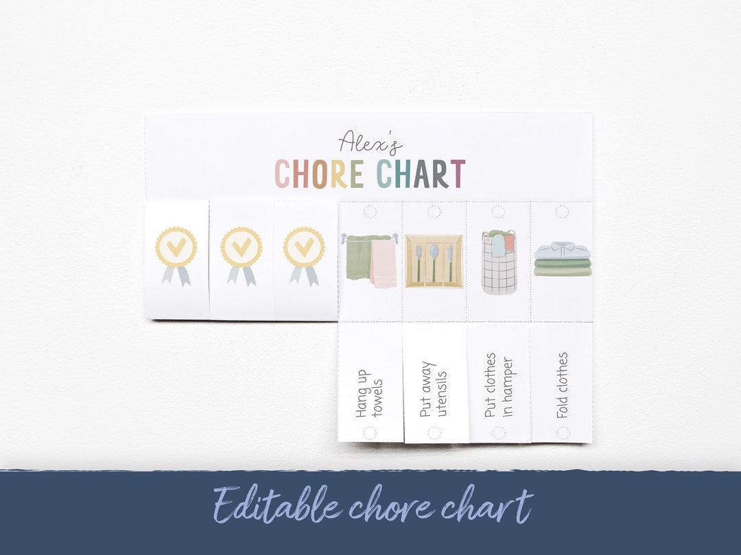 Editable Chore Chart, Picture Chore Chart for Kids, Visual Schedule ...