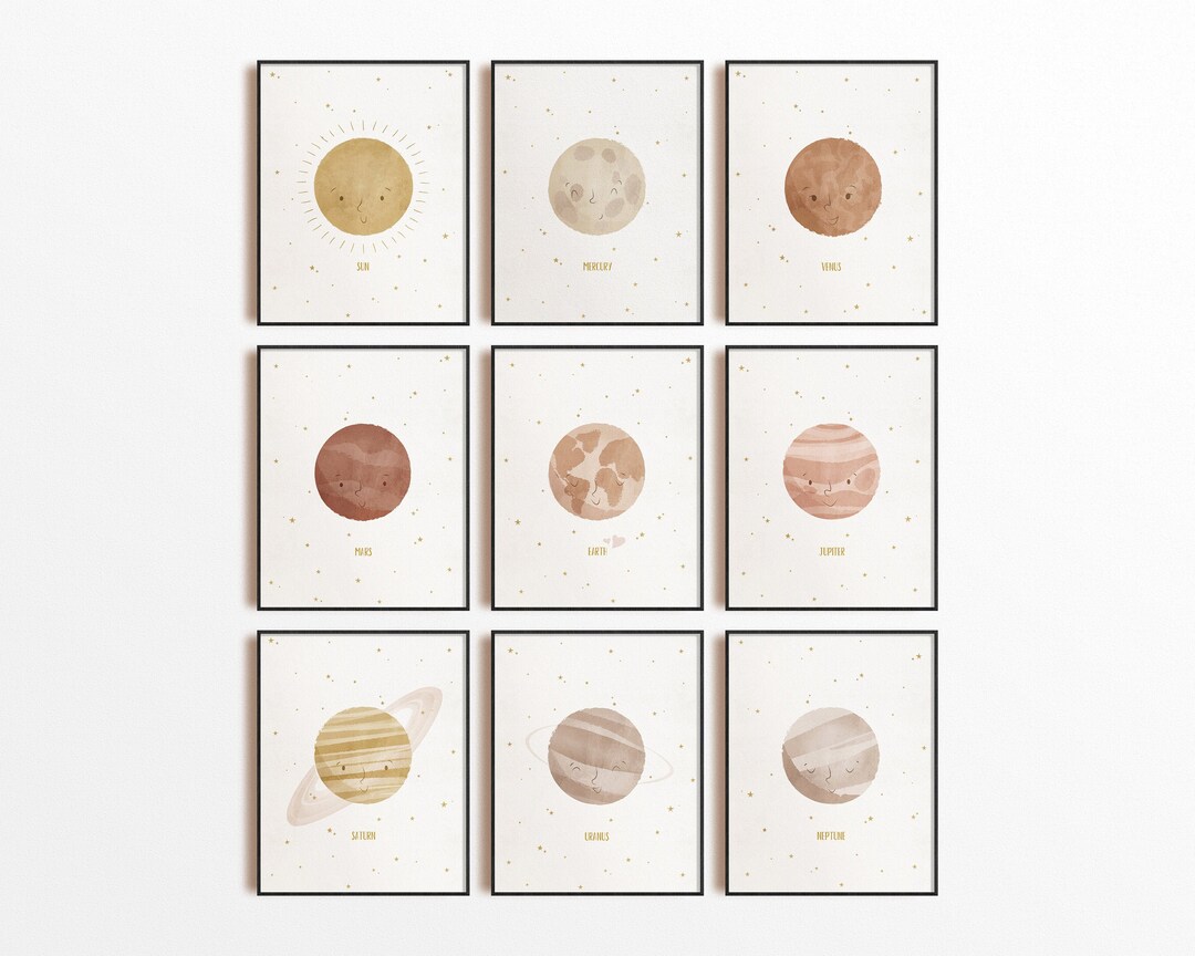 Solar System, Boho Print, Gallery Wall Set, Space Poster, Astronomy ...