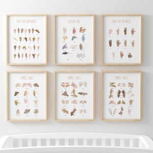 ASL Alphabet Poster Set: Baby Sign Language, Educational Art (digital ...