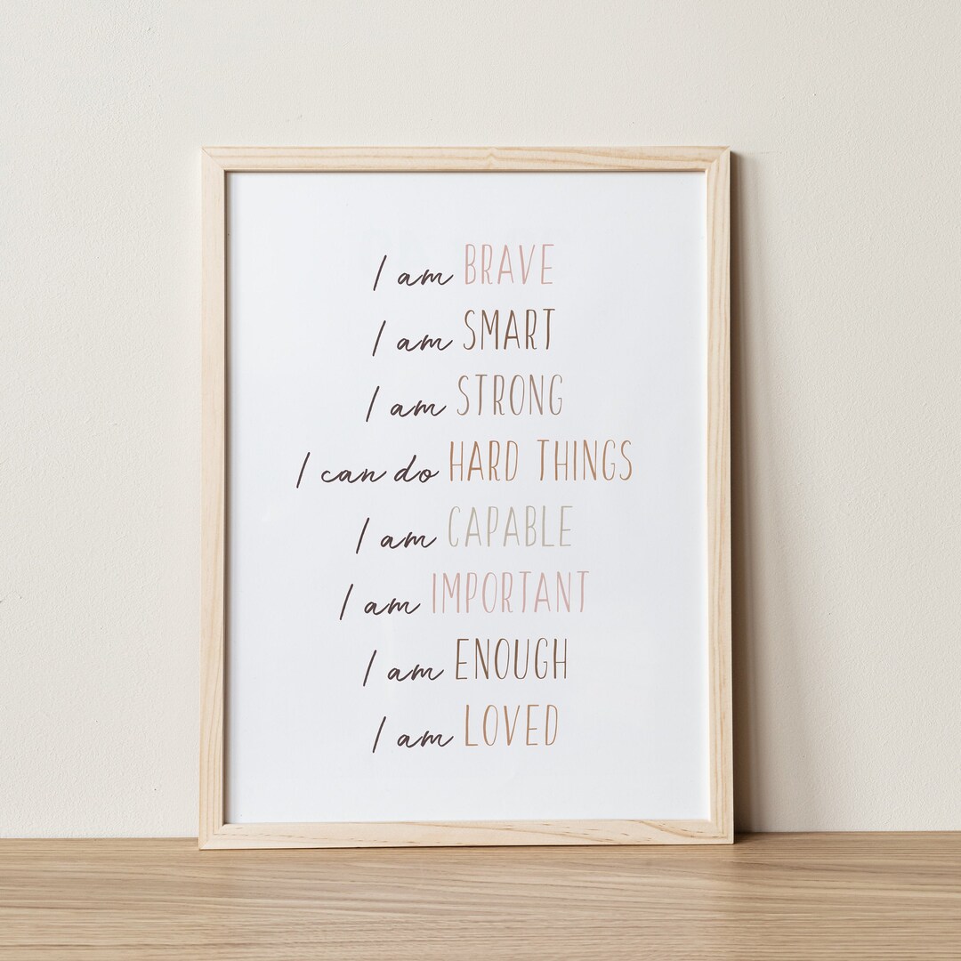 Affirmations Wall Art for Kids, Kid Affirmations, Educational Posters ...