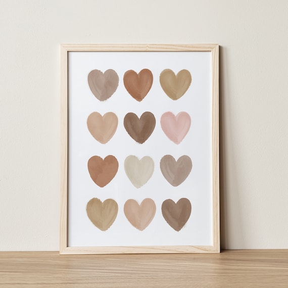Hearts Boho Prints Nursery Printable Wall Art Playroom Wall - Etsy