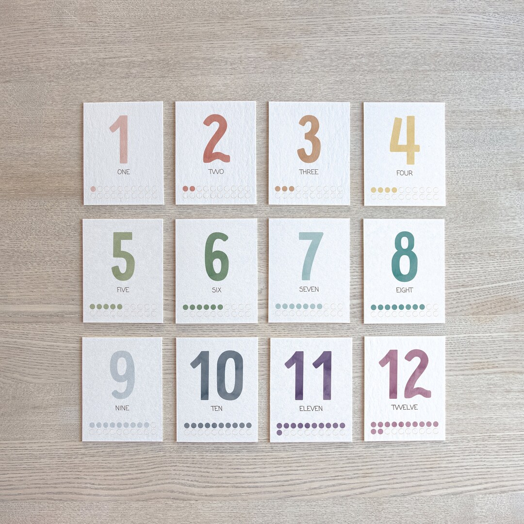Count to 20 Numbers Flashcards, Learning Numbers, Printable Counting ...