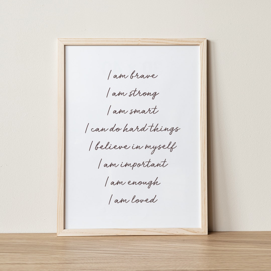 Affirmations Wall Art for Kids, Kid Affirmations, Educational Posters ...