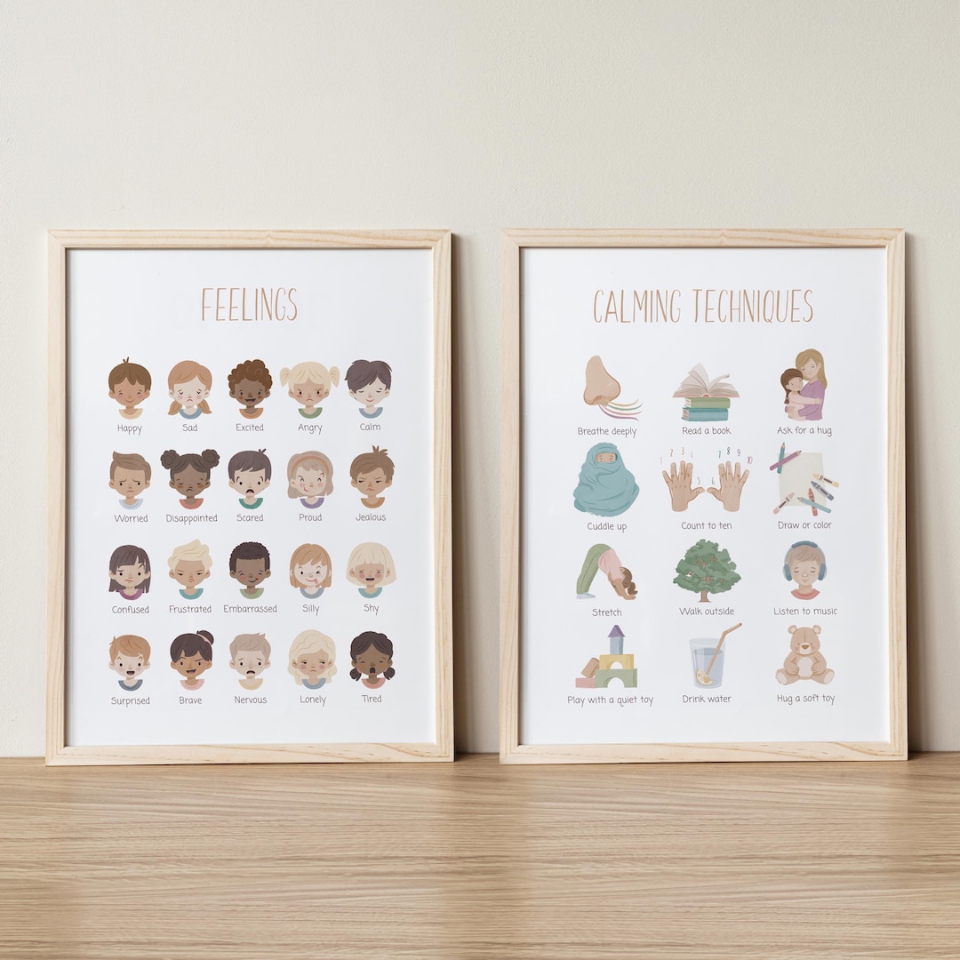 Feelings Chart Calming Techniques Calming Corner Emotions - Etsy