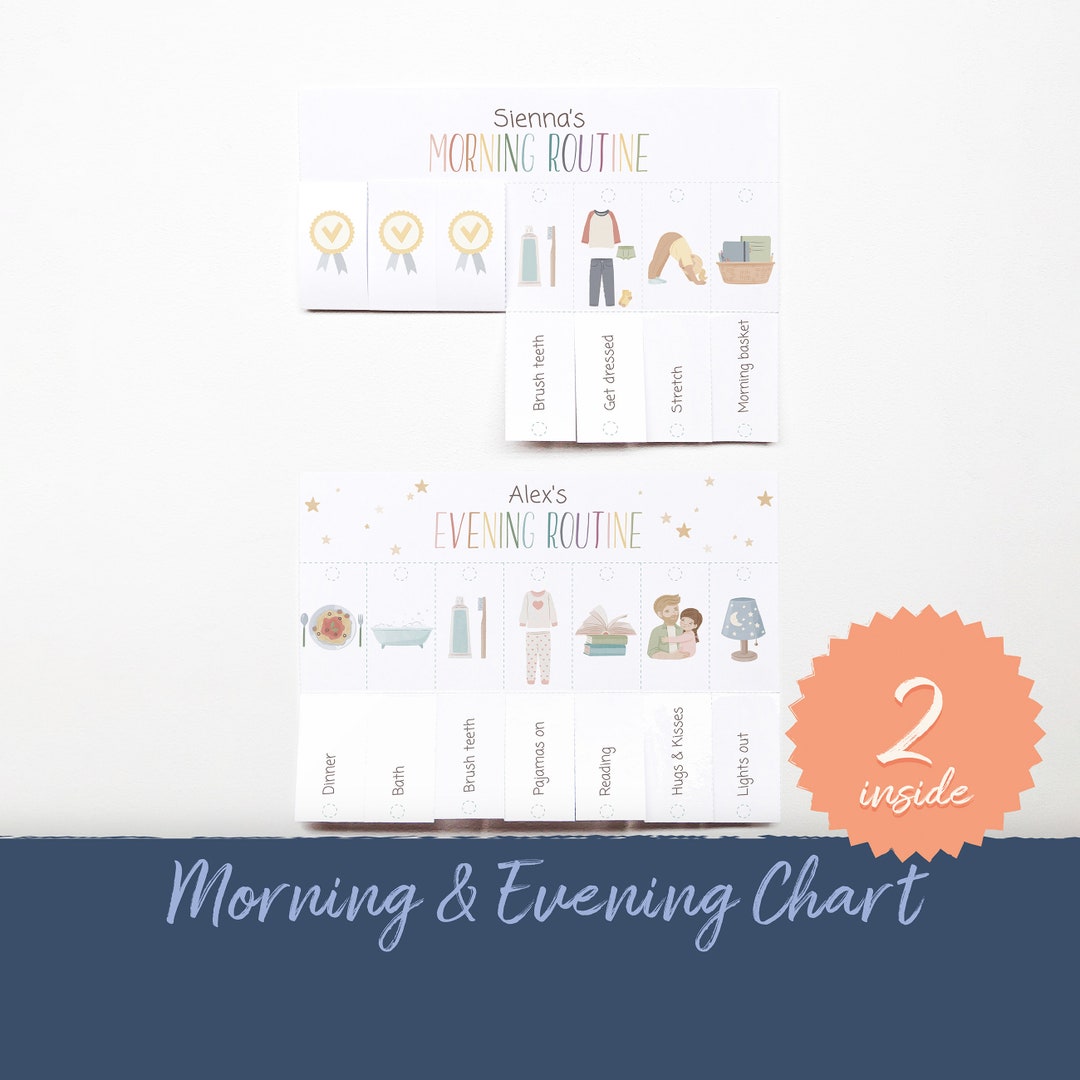 Editable Morning & Evening Routine Chart Planning Toddler - Etsy