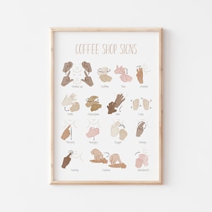 ASL Coffee Shop Poster: American Sign Language Art (digital Download ...