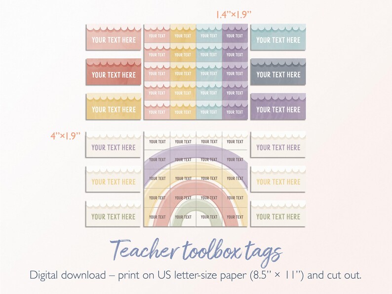 Editable Rainbow Classroom Labels: Teacher Toolbox Organizer (digital ...