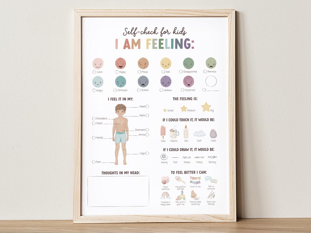 Feelings Check-in Worksheet for Kids: SEL Coping Skills (digital ...