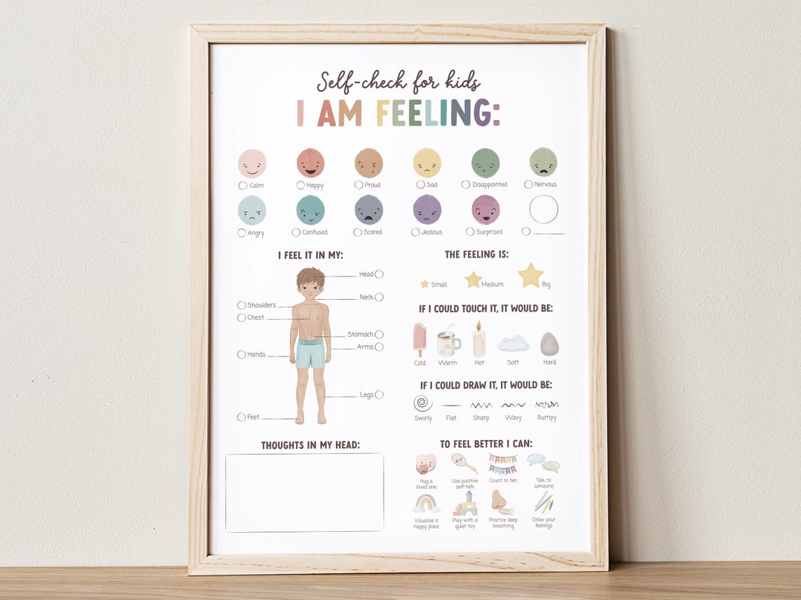 Feelings Check-in Worksheet for Kids: SEL Coping Skills (digital ...