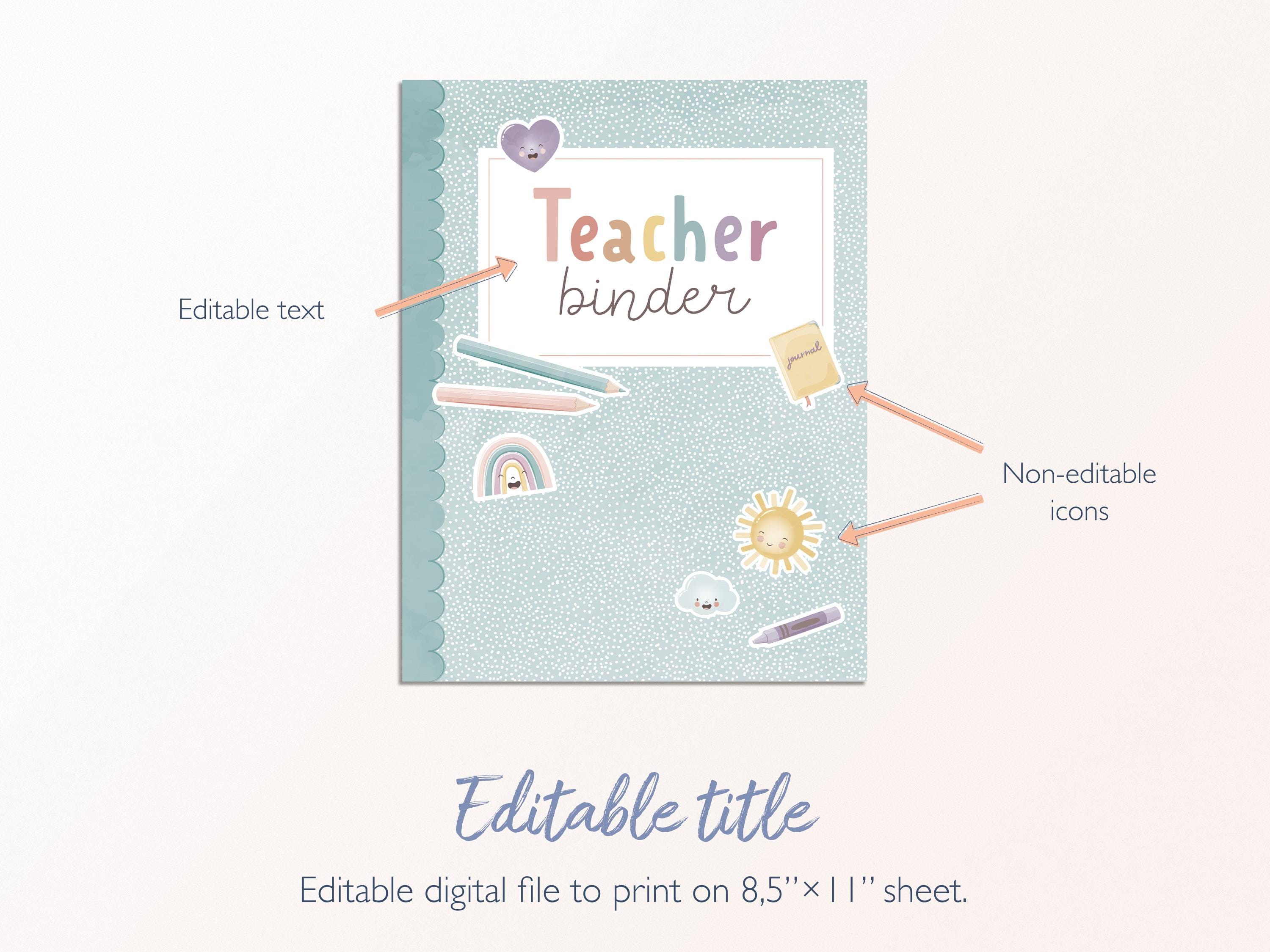 Editable Teacher Binder Covers: Pastel Classroom Decor (corjl ...