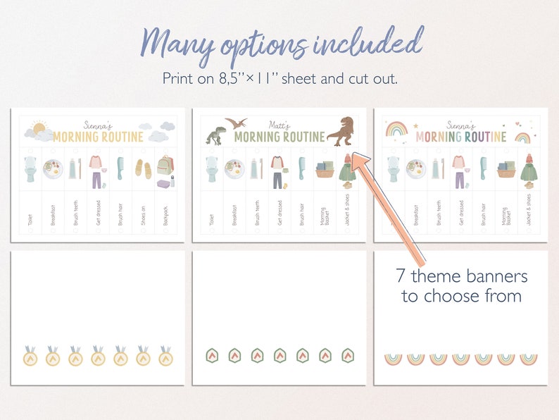 Editable Kids Morning Routine Chart: Visual Schedule (digital Download ...
