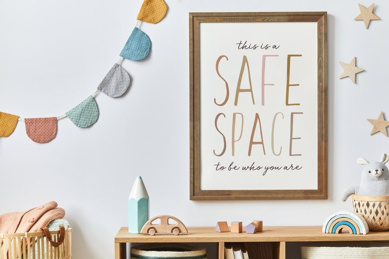 Safe Space Wall Art Educational Posters Kids Room Decor | Etsy