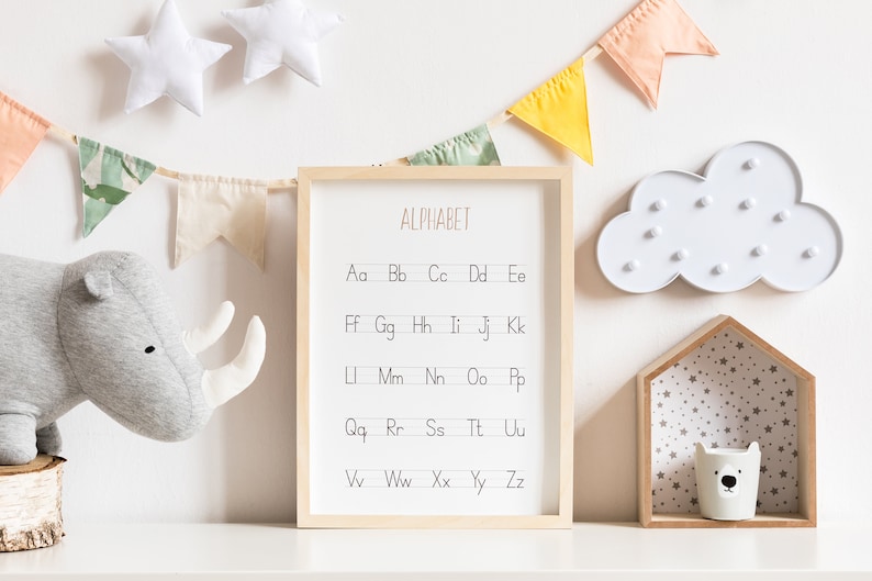 Alphabet Poster: Montessori ABC Print, Playroom Wall Art (digital ...