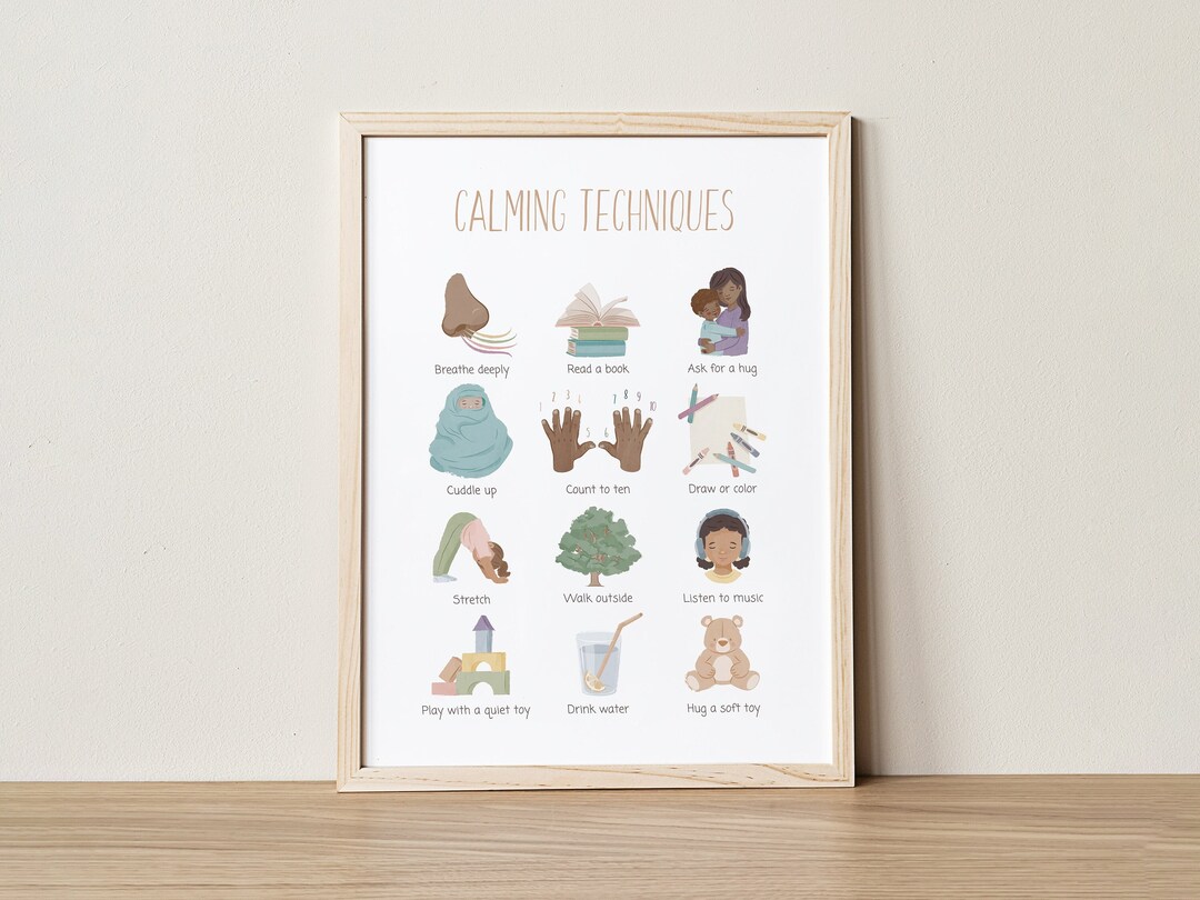 Calm Corner Print: Calming Strategies for Kids, Boho Classroom Decor ...