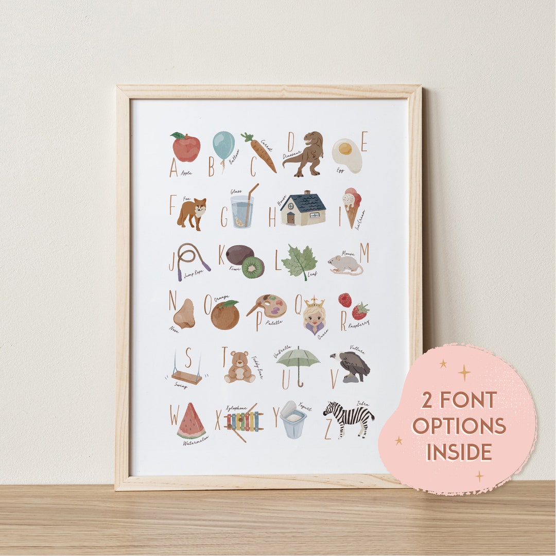 Alphabet Printable, Nursery Alphabet Print, Educational Posters, Abc ...
