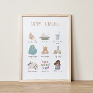 Calm Down Kit, 3 Piece Wall Art, Affirmations, Calming Strategies ...