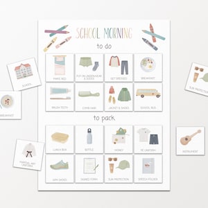 School Morning Checklist, Editable School Morning Routine Chart ...