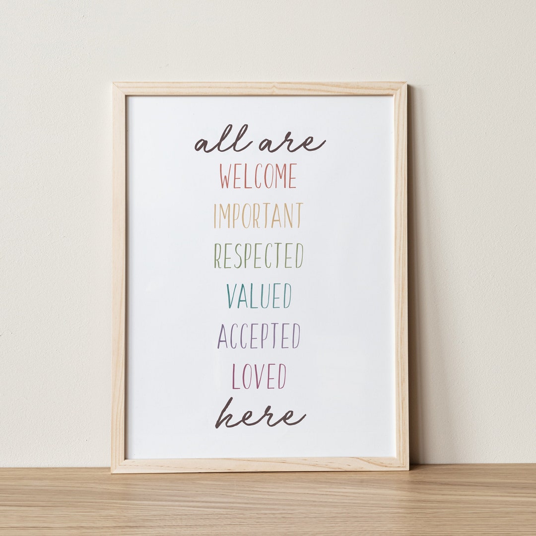All Are Welcome, Therapy Office Decor, Mental Health Poster, School ...