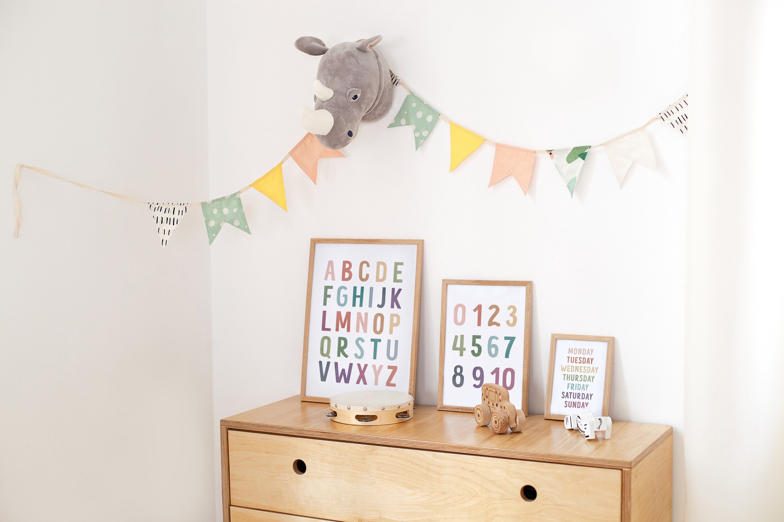 Alphabet & Numbers Poster Set: Colorful Nursery Decor (digital Download ...