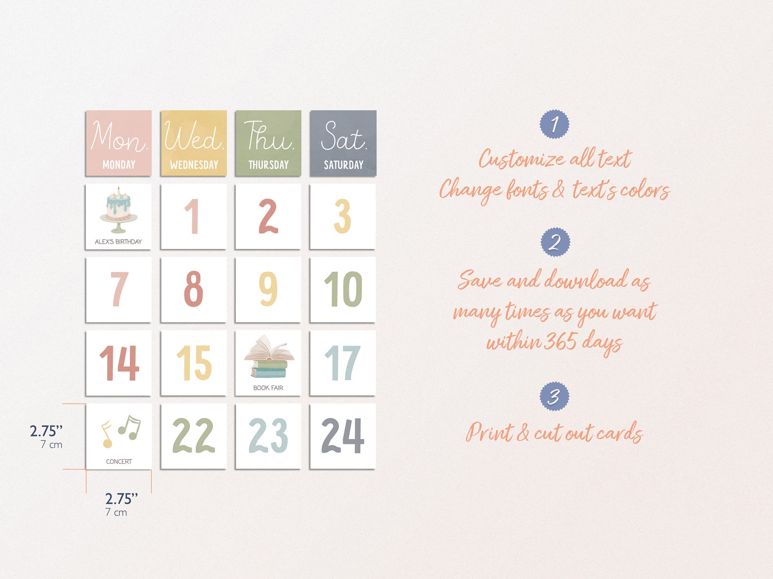 Kids Perpetual Calendar Set, Editable Classroom Calendar & Cards ...
