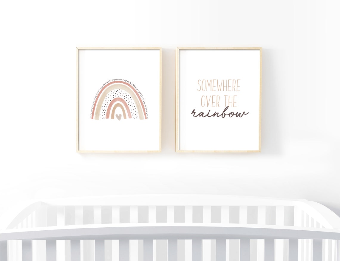 Somewhere Over the Rainbow Printable Nursery Wall Art Set of | Etsy