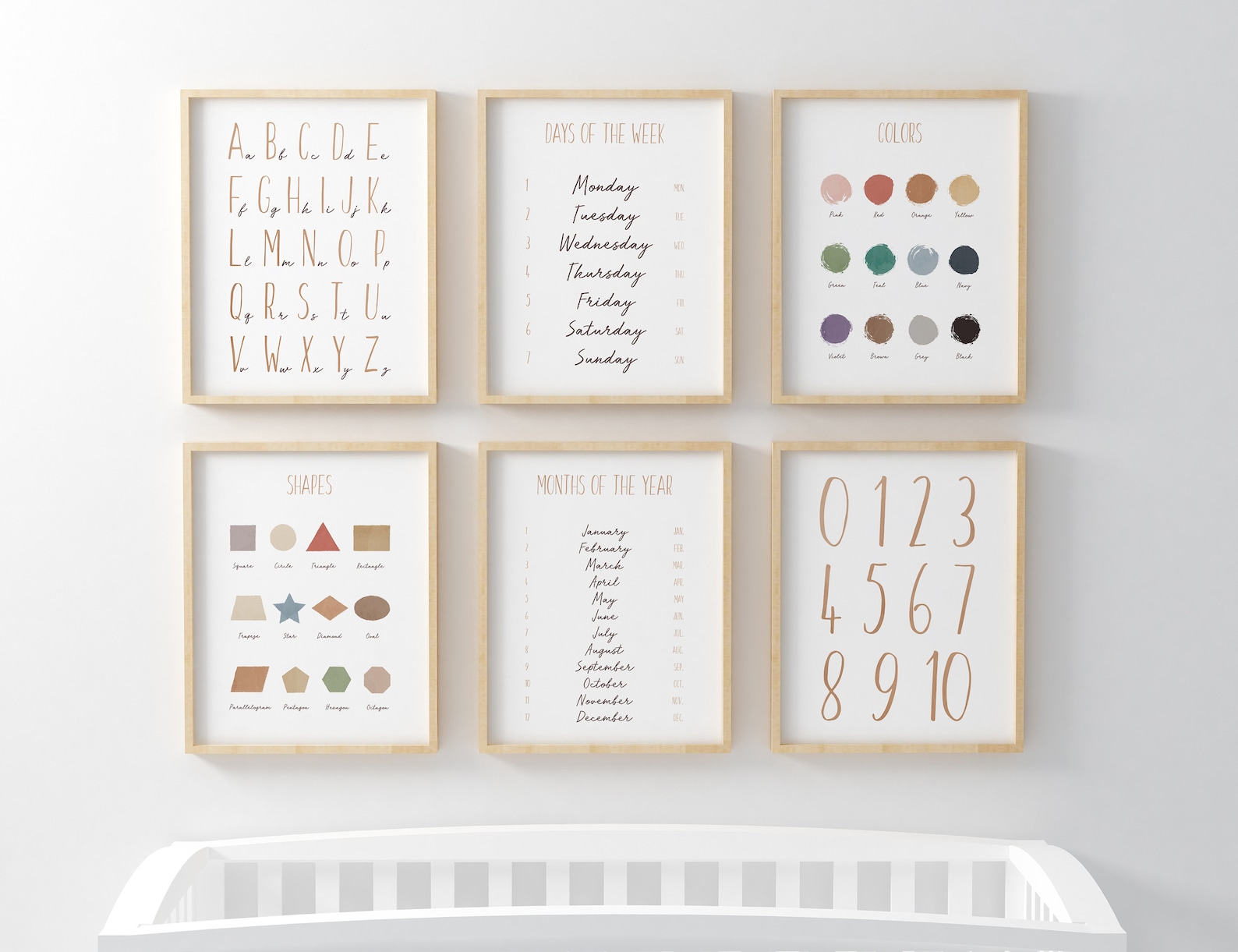 Set of 6 Educational Posters Alphabet Poster Classroom - Etsy
