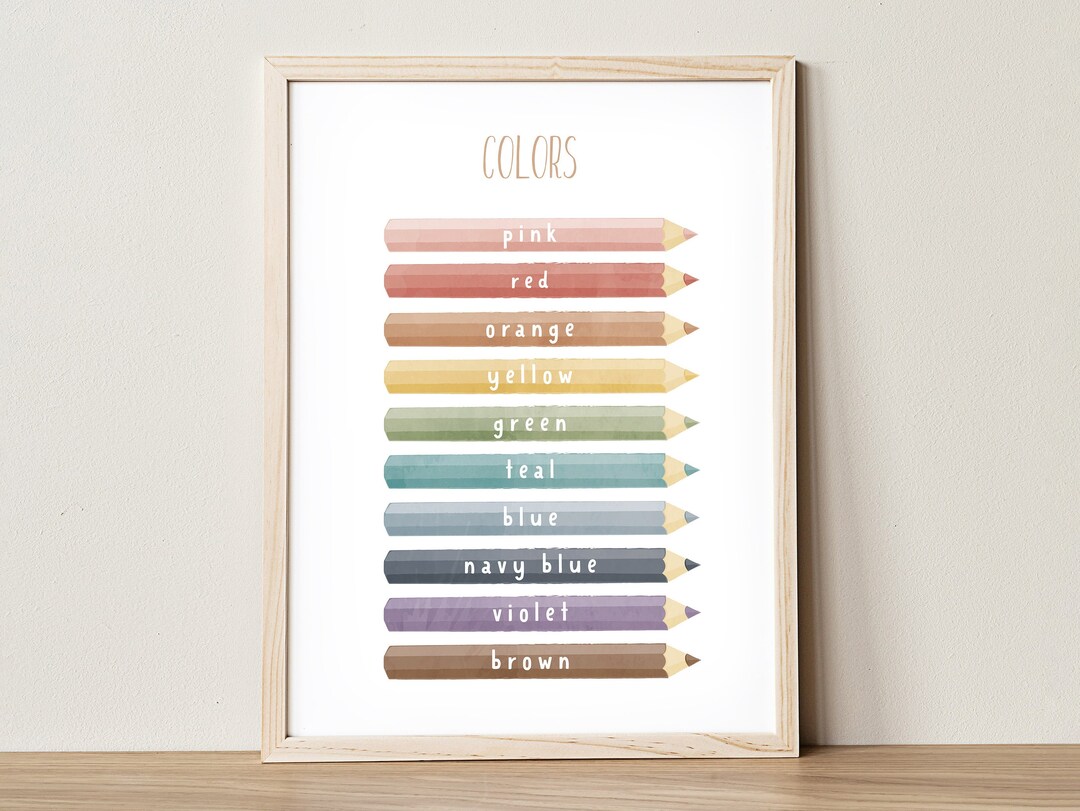 Colors Educational Poster, Preschool Classroom Decor, Learn Colors ...