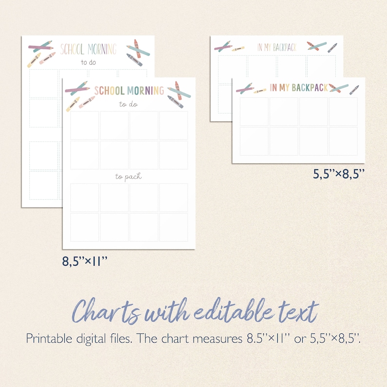 School Morning Checklist Editable School Morning Routine - Etsy