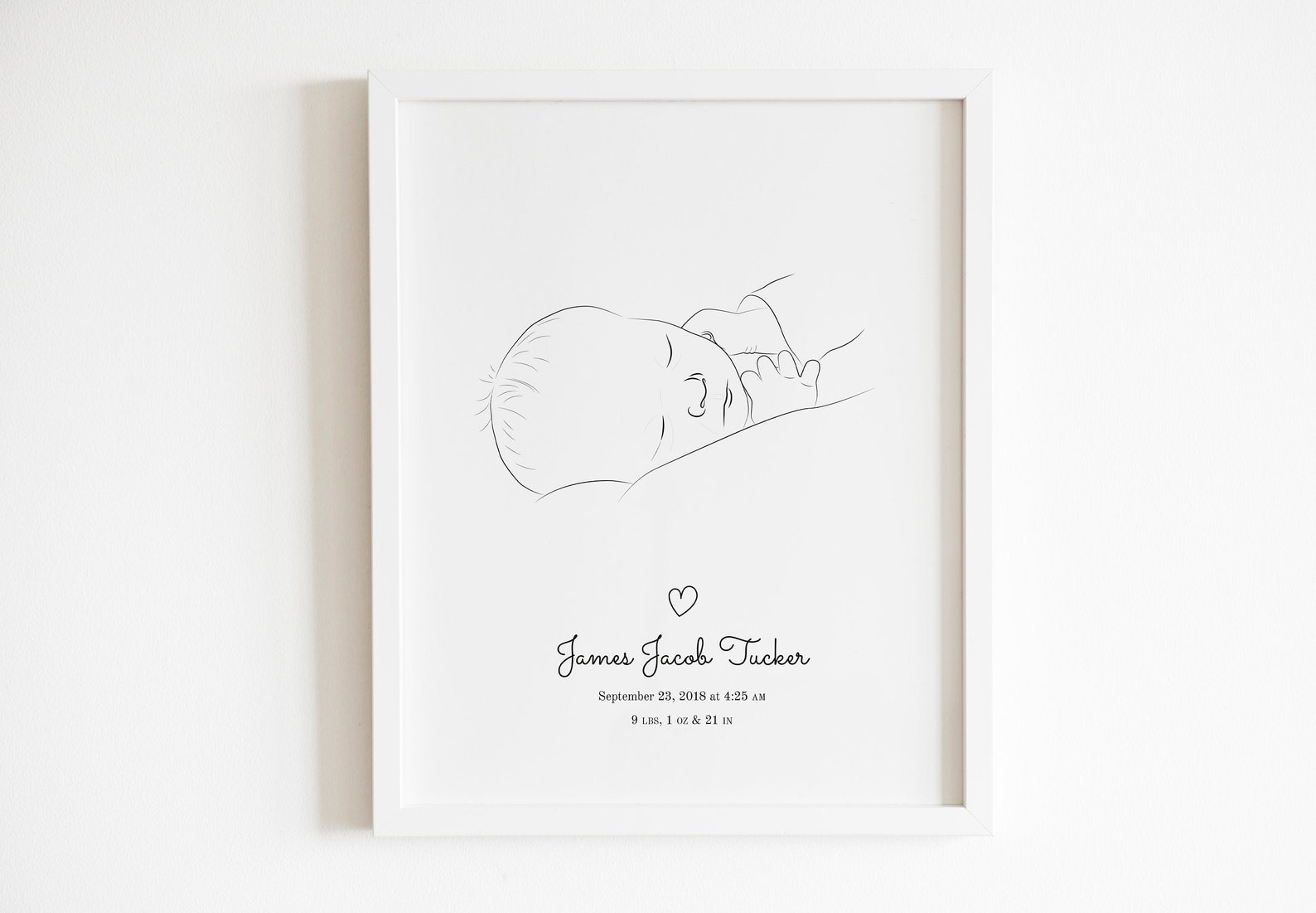 Custom Birth Stat Print Newborn Portrait From Photo With Baby - Etsy