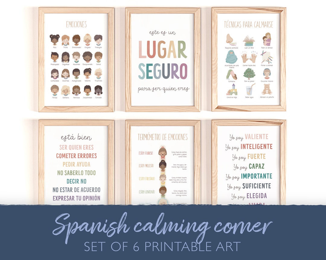 Spanish Calming Corner Posters: Emotions, Affirmations (digital ...