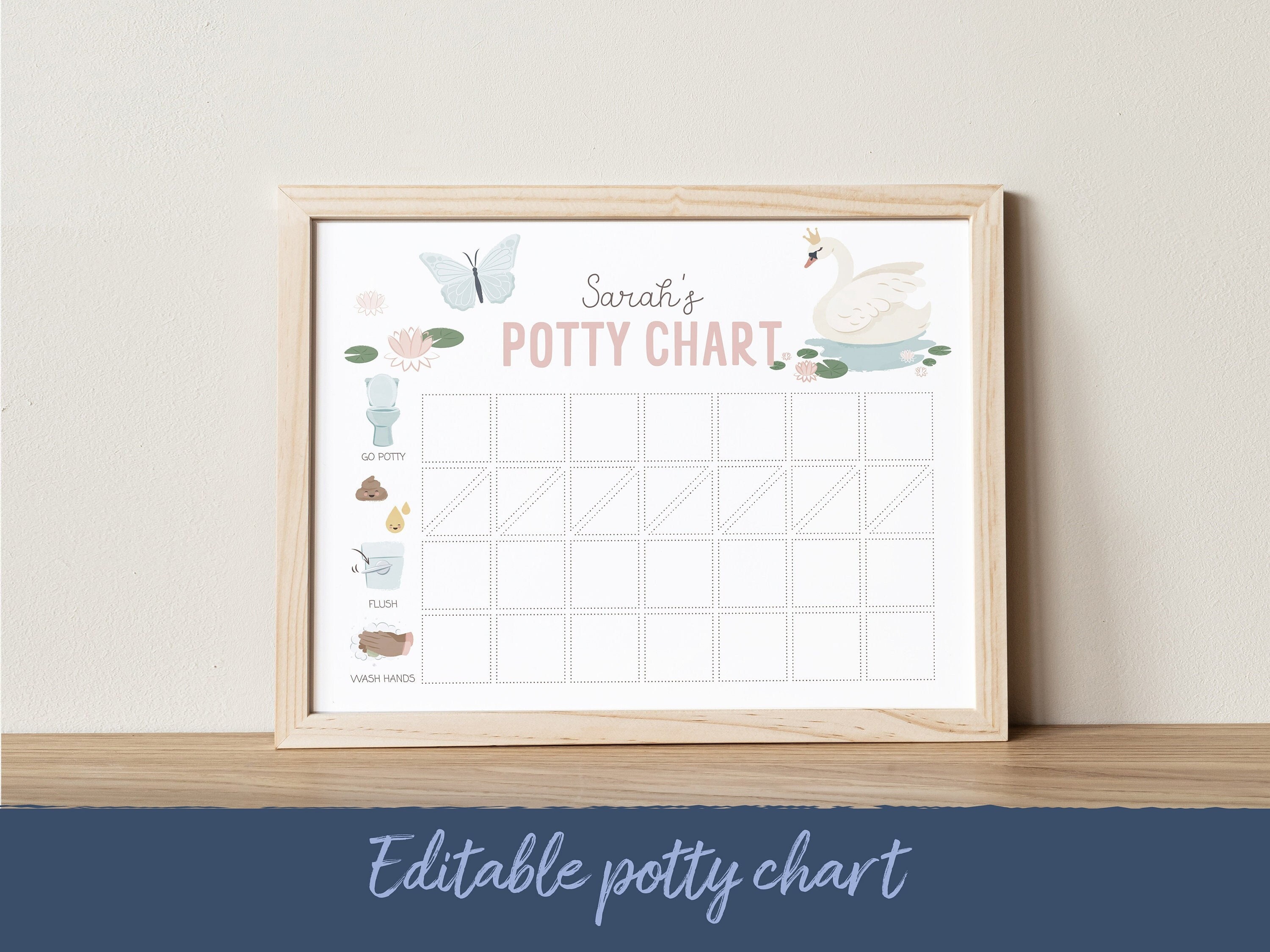 Editable Potty Chart Potty Training Chart Printable Toddler - Etsy Canada