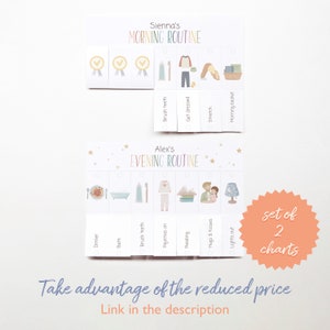 Editable Evening Routine Chart, Planning Toddler Bedtime Routine, Flip ...