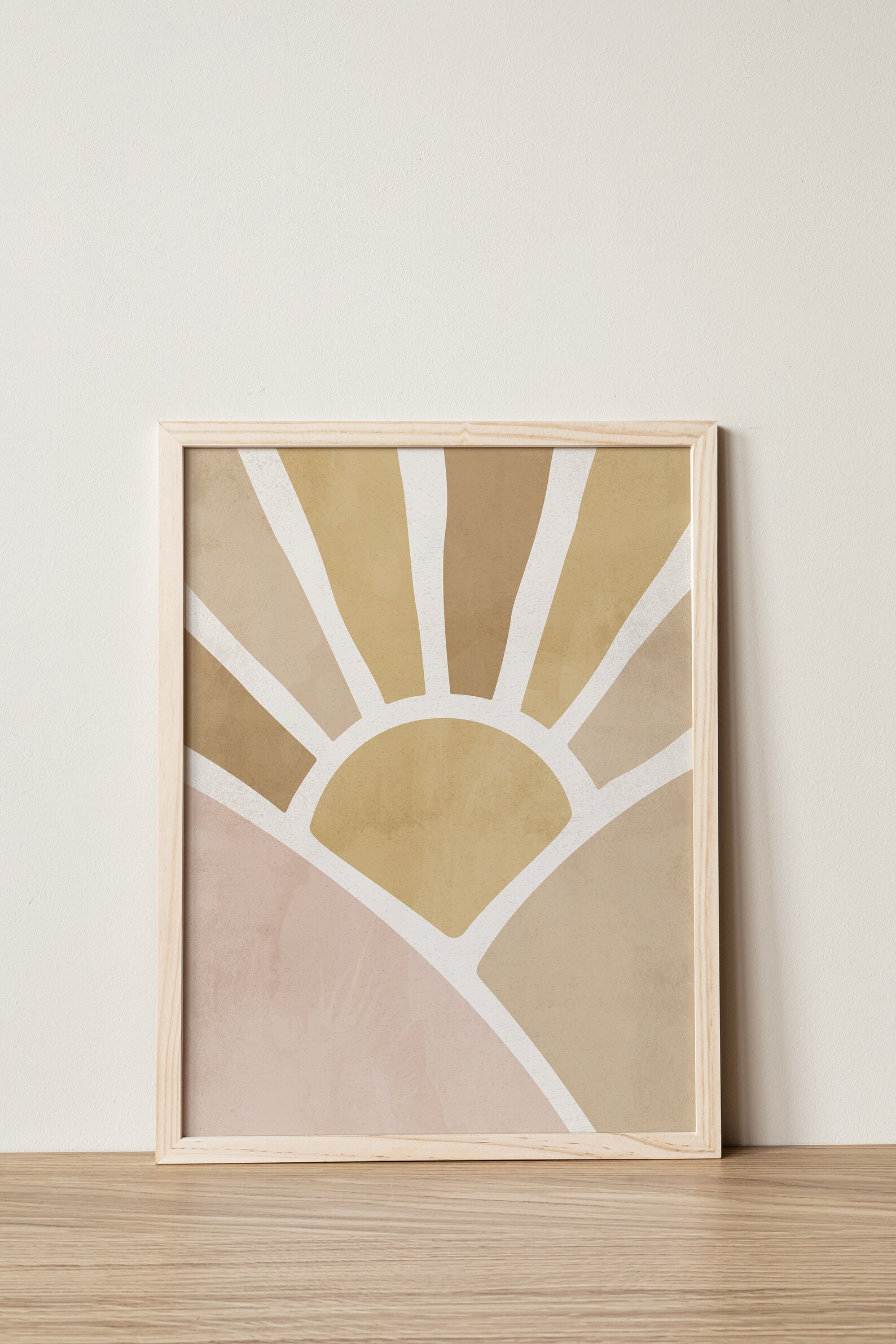 Boho Sun Print Modern Sunshine Print Blush Pink Wall Art | Etsy