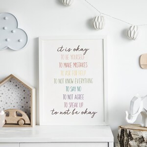 It is Okay, It's OK, Mental Health Poster, Playroom Decor, School ...