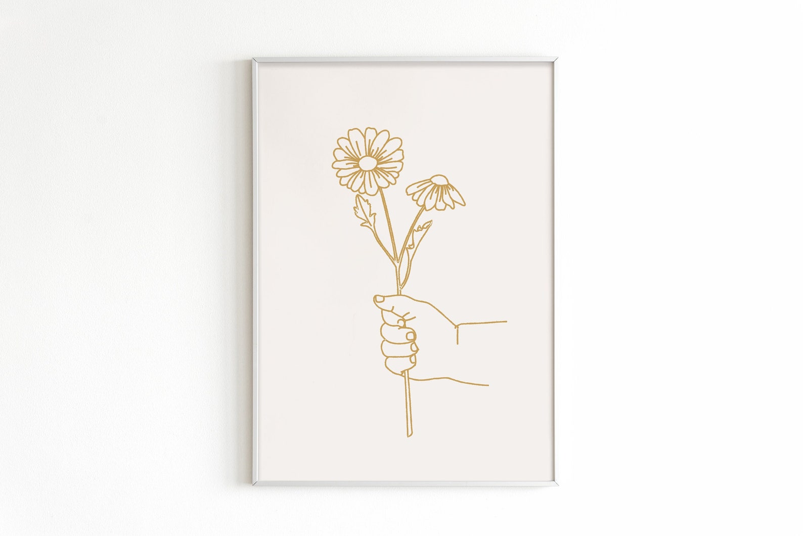 Flower Line Art Baby Hand Printable Printable Wall Art - Etsy
