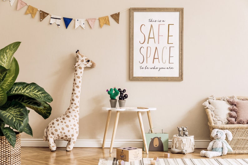 Safe Space Wall Art Educational Posters Kids Room Decor | Etsy