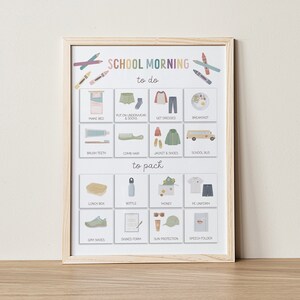 School Morning Checklist, Editable School Morning Routine Chart ...