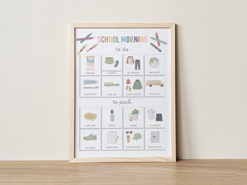 School Morning Checklist Editable School Morning Routine - Etsy