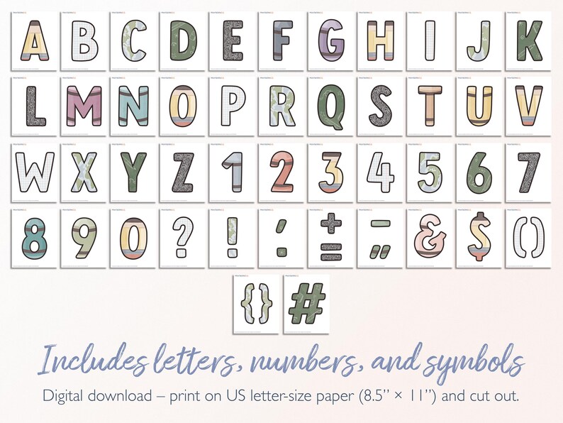 Printable Bulletin Board Letters: Composition Notebook Theme (digital ...