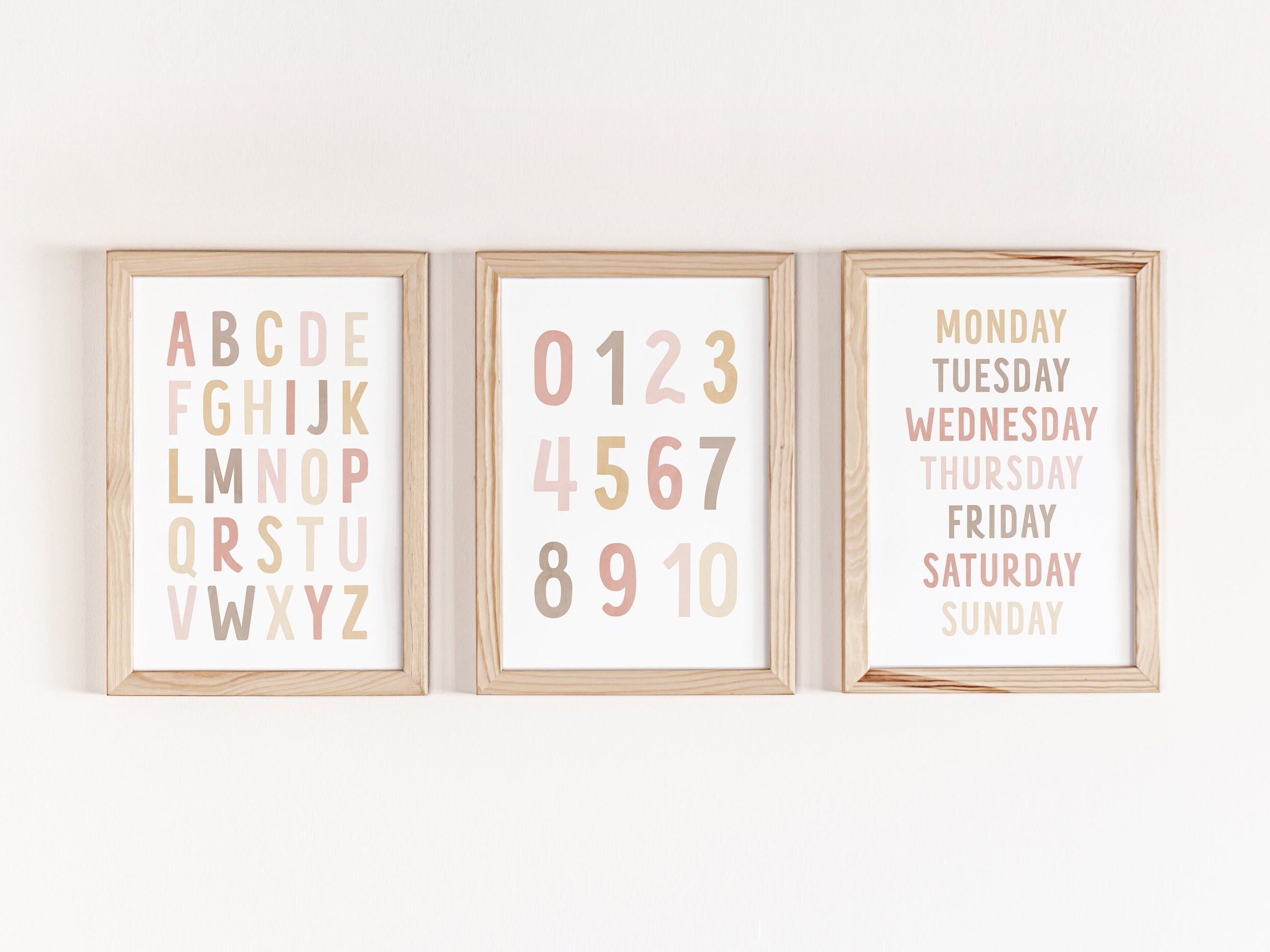 Blush Pink ABC Poster Set: Nursery Decor, Educational Prints (digital ...