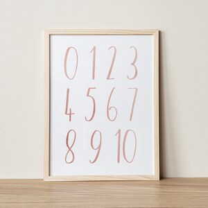 Set of 6 Educational Posters, Alphabet Poster, Blush Pink Wall Art ...