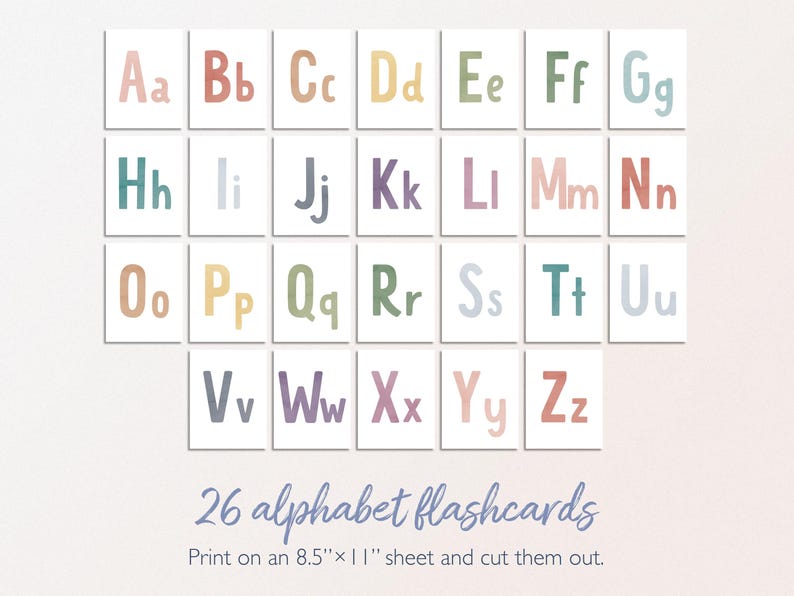 Alphabet Flash Cards: A-Z Montessori Cards (digital Download) - Etsy