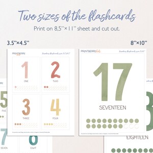 Count to 20 Numbers Flashcards, Learning Numbers, Printable Counting ...