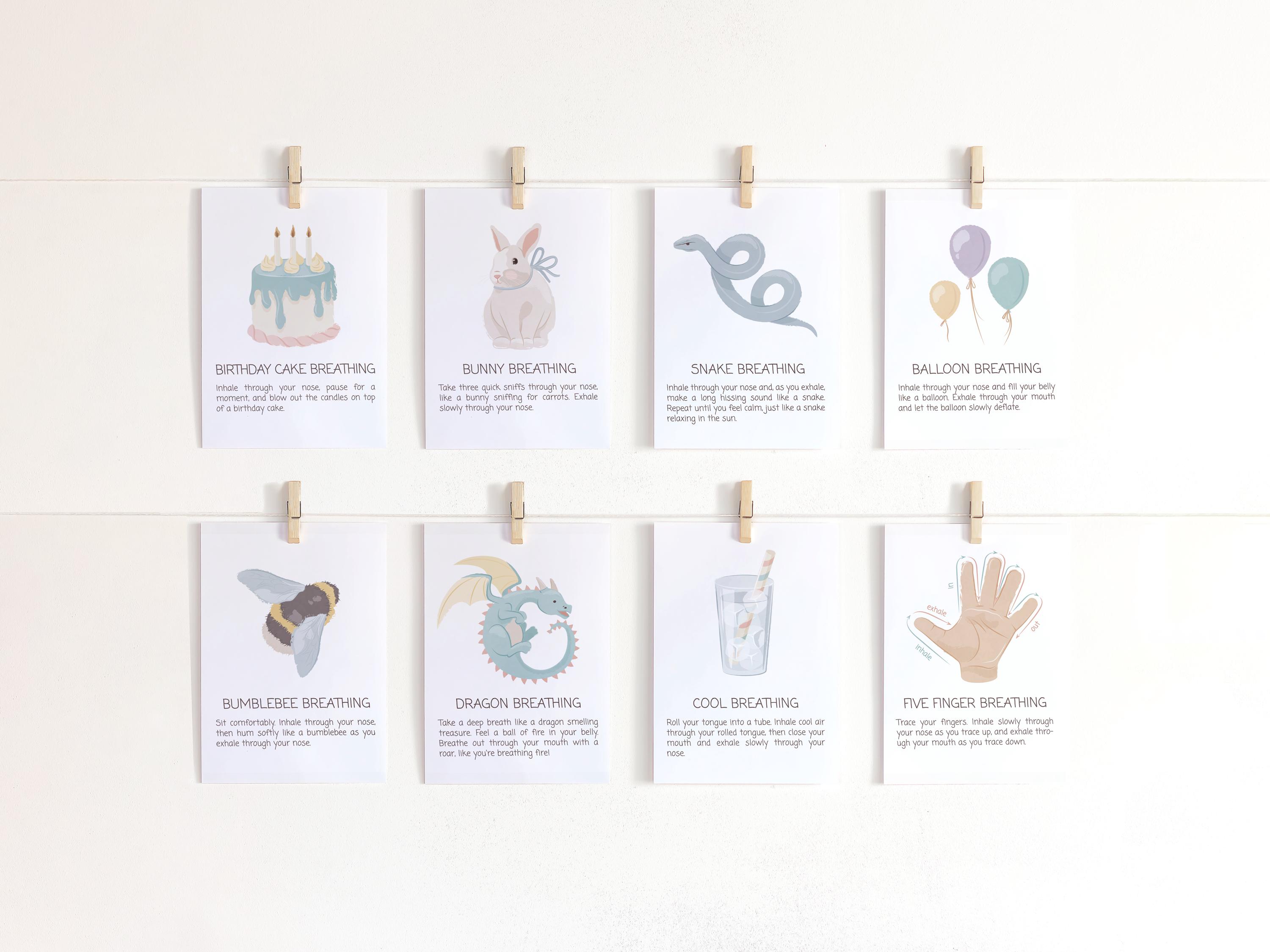 Mindfulness Breathing Cards for Kids: Calm Down Corner (digital ...