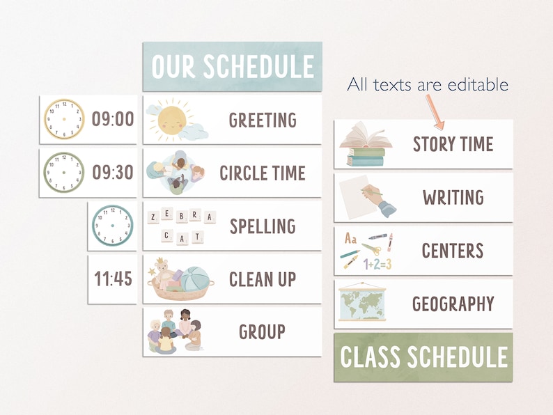 Editable School Timetable: Boho Classroom Decor (digital Download ...