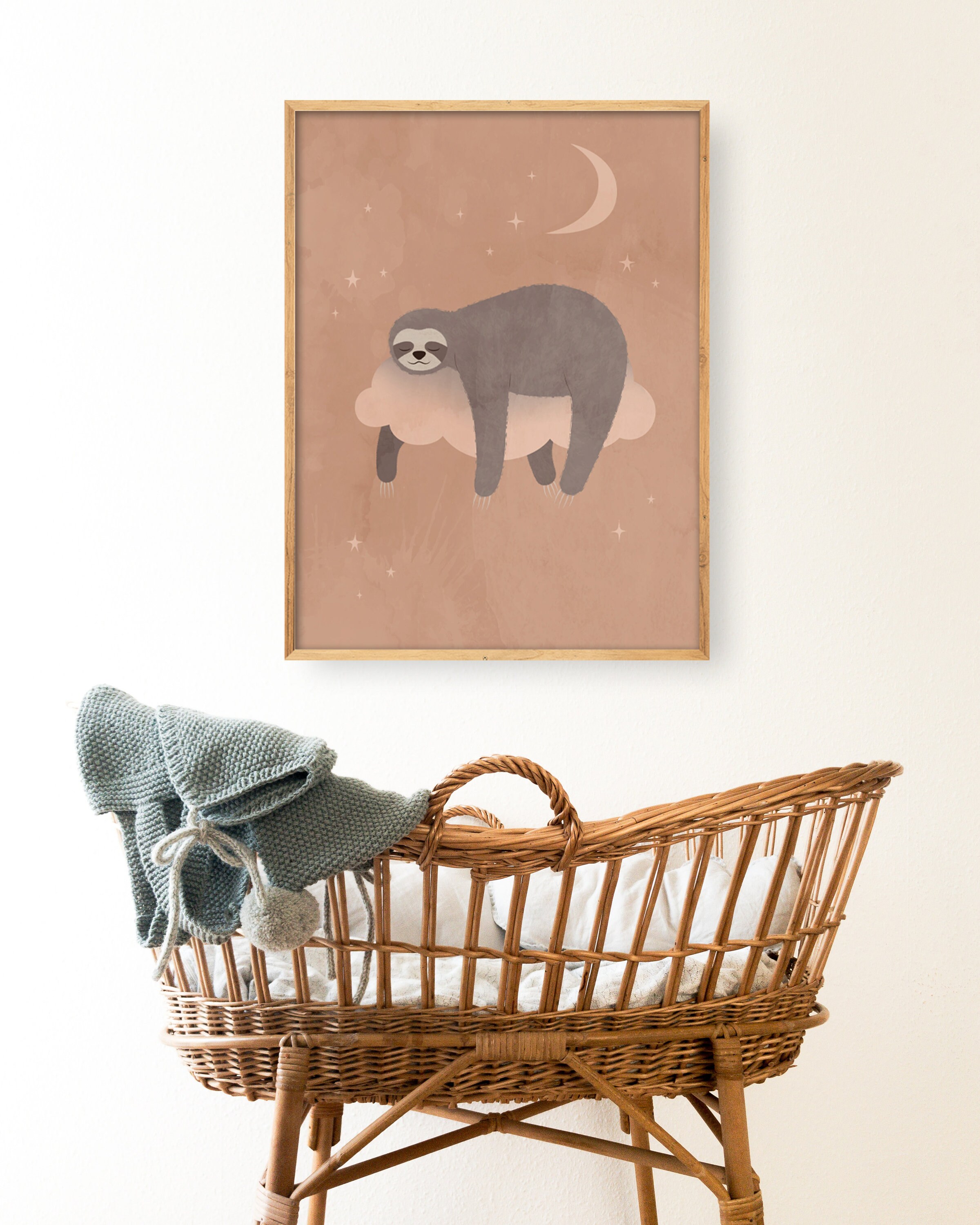 Boho Nursery Sloth Print Sloth Art Print Nursery Wall Art | Etsy