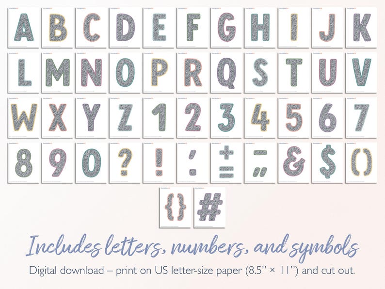 Printable Bulletin Board Letters: Composition Notebook Theme (digital ...
