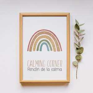 English to Spanish Calming Corner, Calm Down Zone, Educational Posters ...